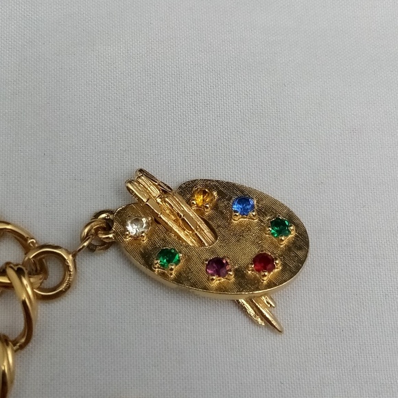 Vintage | Jewelry | Vintage Monet Gold Charm Bracelet Charms Rare ...